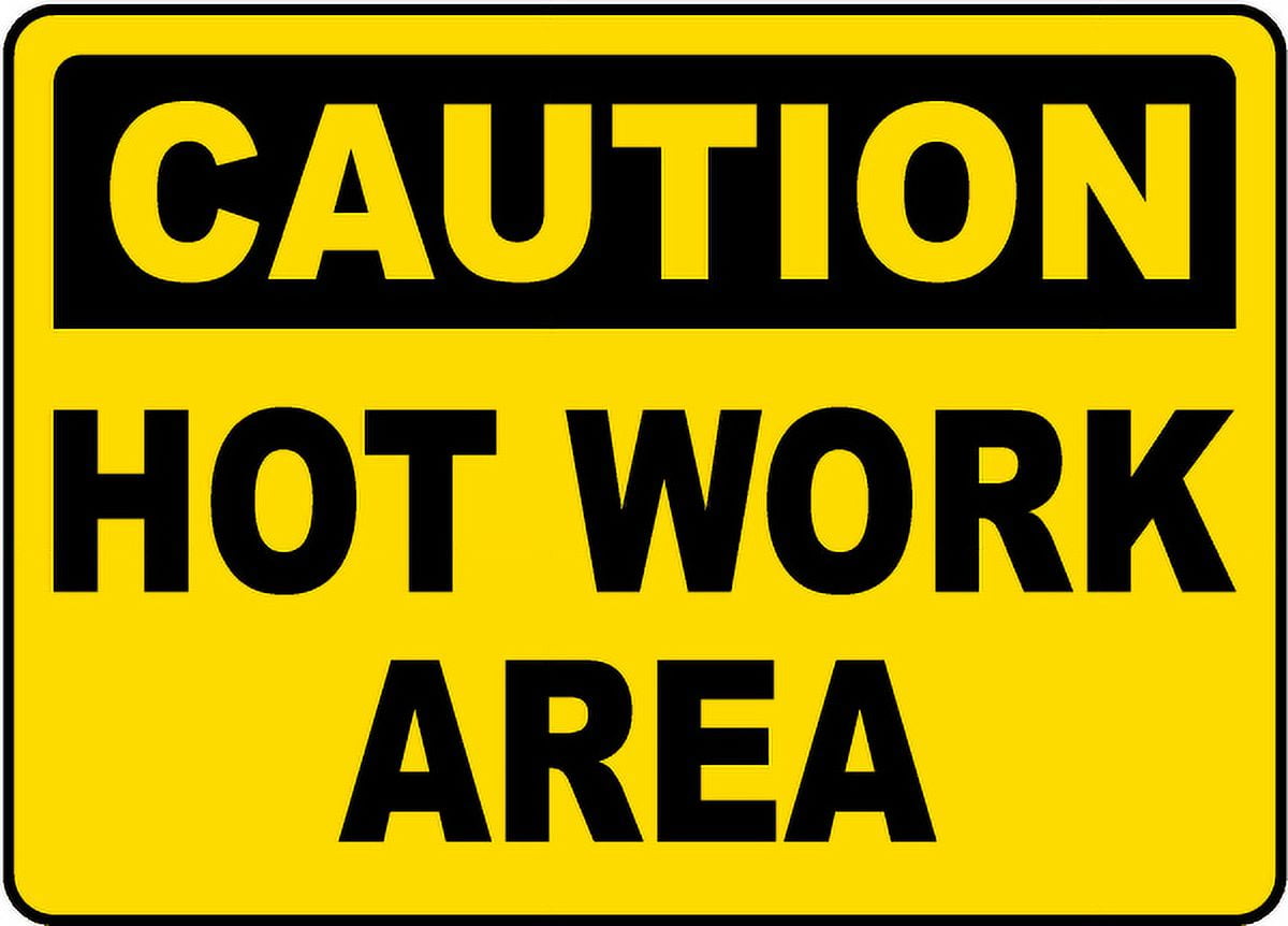 Vinyl Stickers - Caution Hot Work Area Sign - Safety and Warning ...