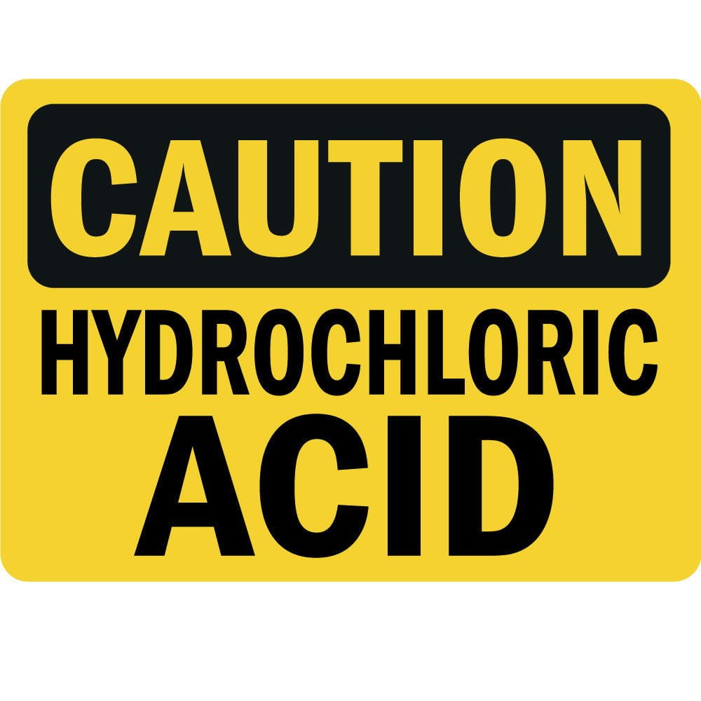 Vinyl Stickers - Caution - Hydrochloric Acid OSHA - Safety and Warning ...
