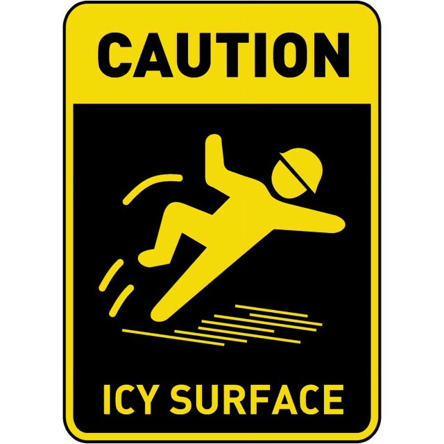 Vinyl Stickers - Caution ICY Surface Sign 1 - Safety and Warning ...