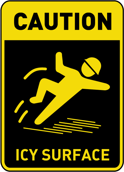 Vinyl Stickers - Caution ICY Surface Sign 1 - Safety and Warning ...