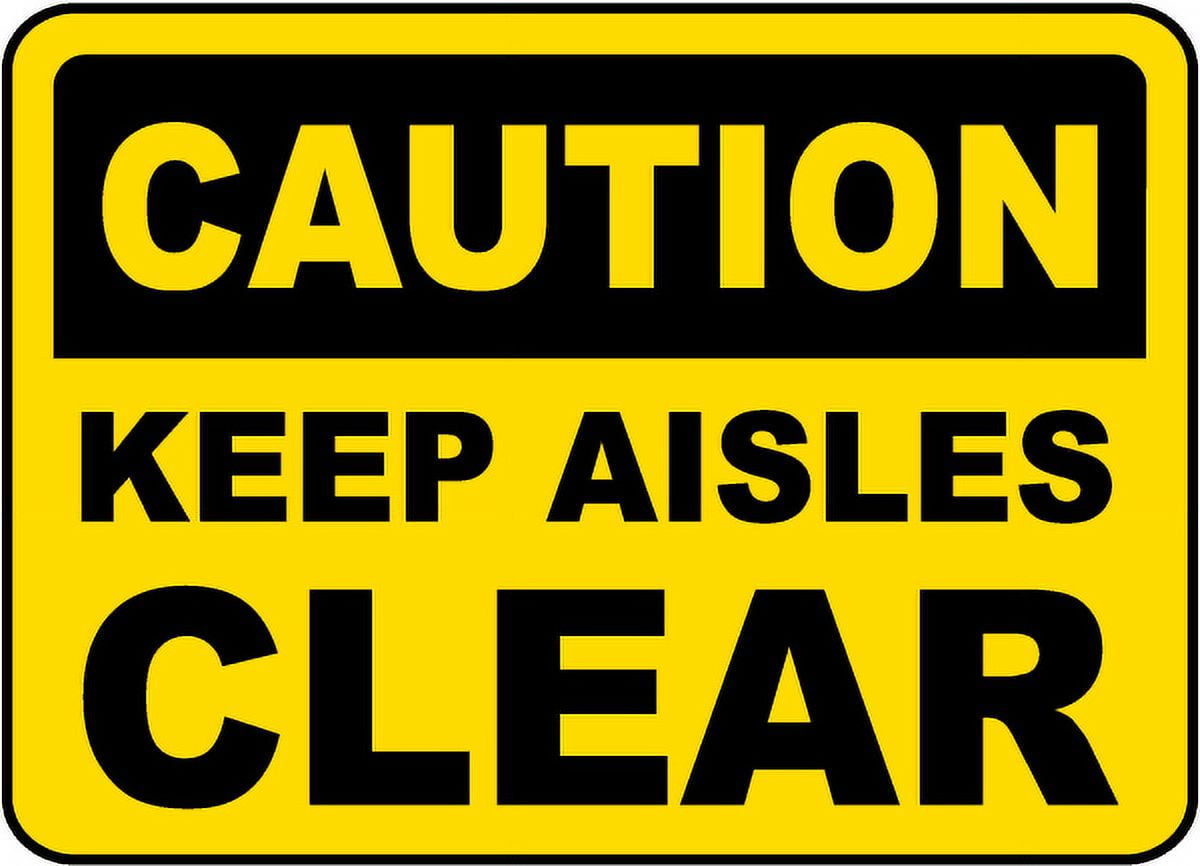 Vinyl Stickers - Caution Keep Aisles Clear Sign - Safety and Warning ...
