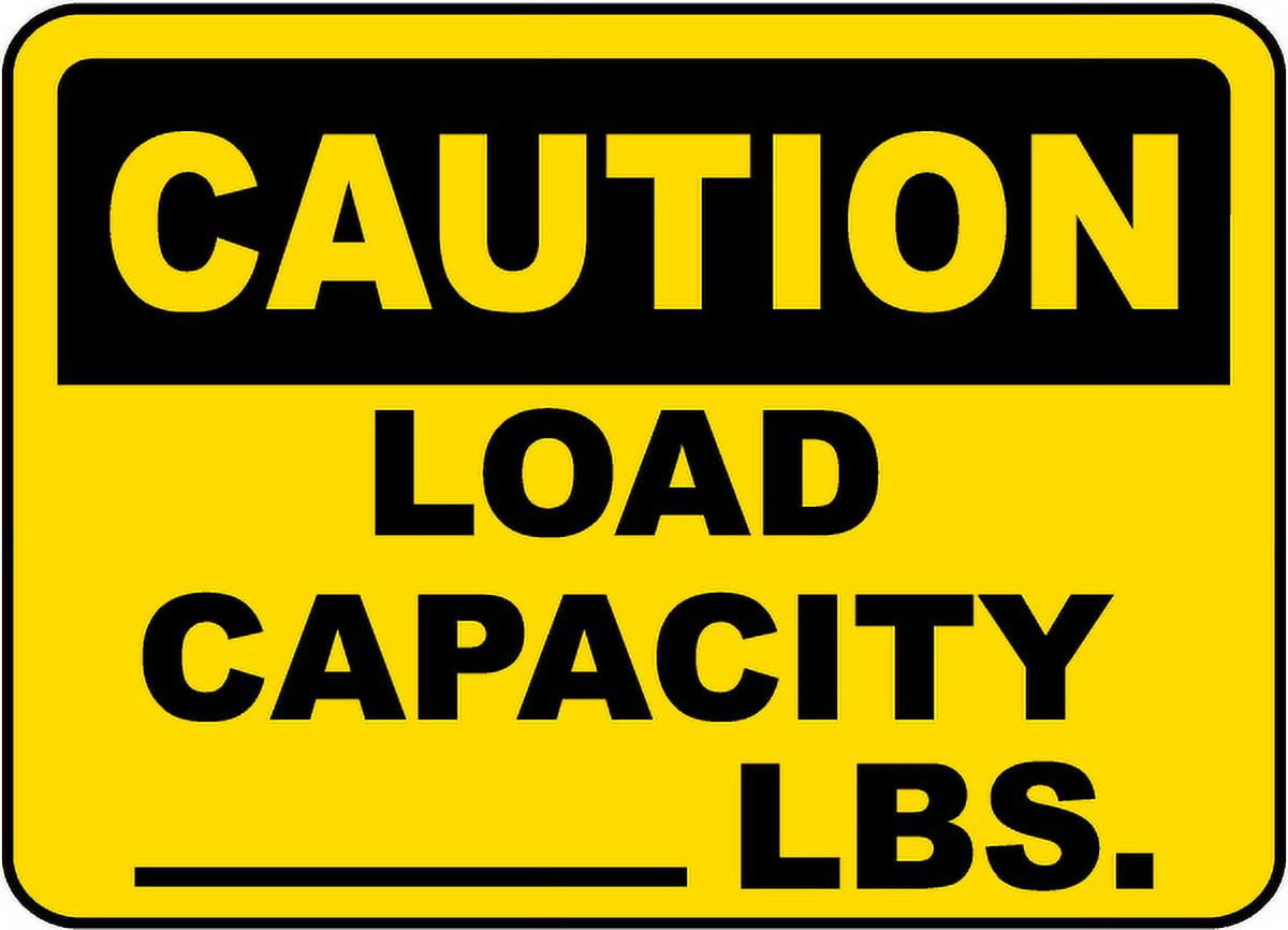 Vinyl Stickers - Caution Load Capacity (LBS) Sign - Safety and Warning ...