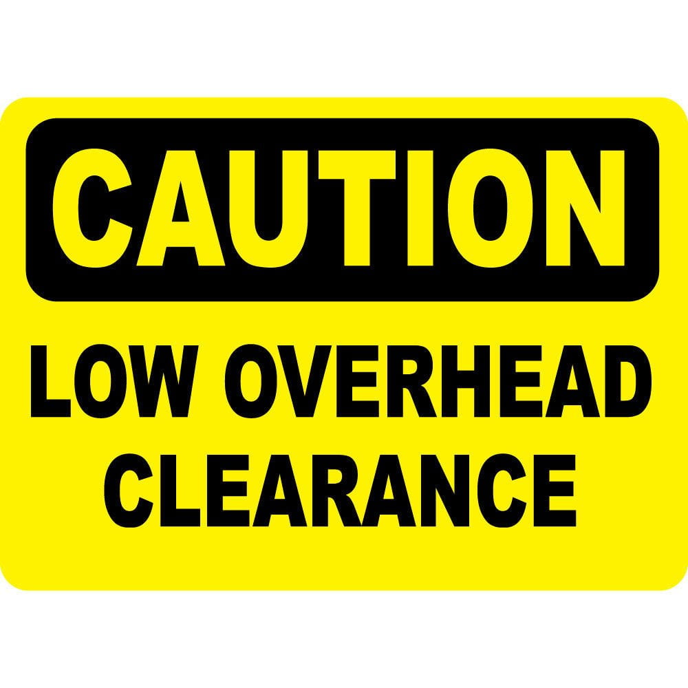 Vinyl Stickers - Caution - Low Overhead Clearance OSHA - Safety and ...