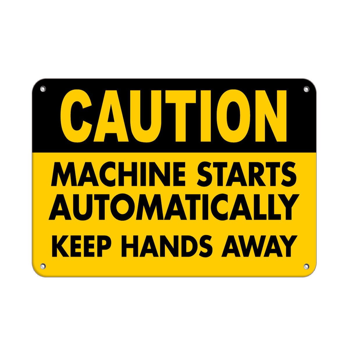 Vinyl Stickers - Caution - Machine Starts Automatically Keep Hands Away ...