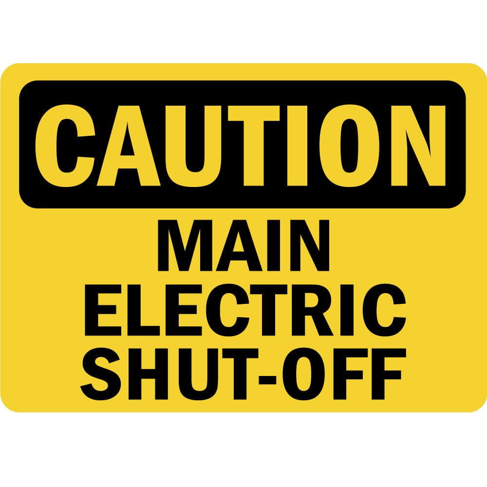 Vinyl Stickers - Caution - Main Electric Shut Off OSHA - Safety and ...