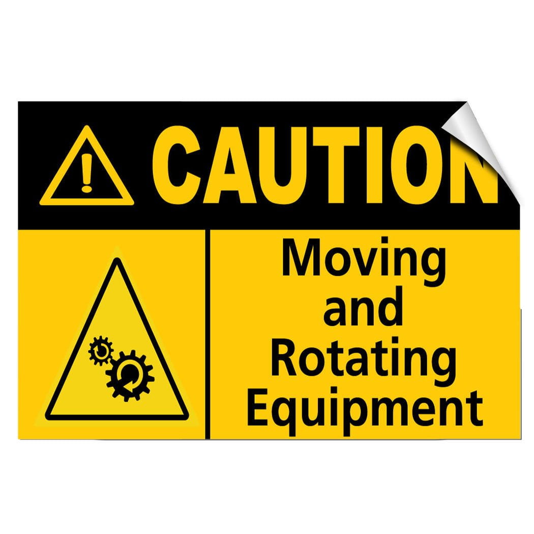 Vinyl Stickers - Caution - Moving and Rotating Equipment Hazard ...