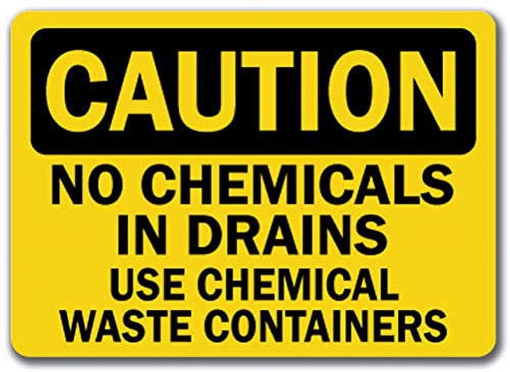 Vinyl Stickers - Caution - No Chemicals in Drains Use Chemical ...