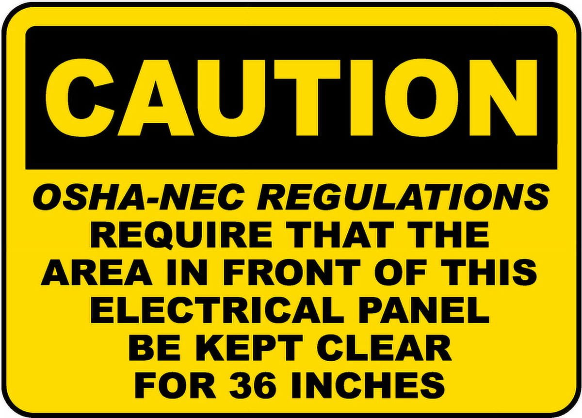 Vinyl Stickers - Caution OSHA-NEC Regulations Sign L8 - Safety and ...