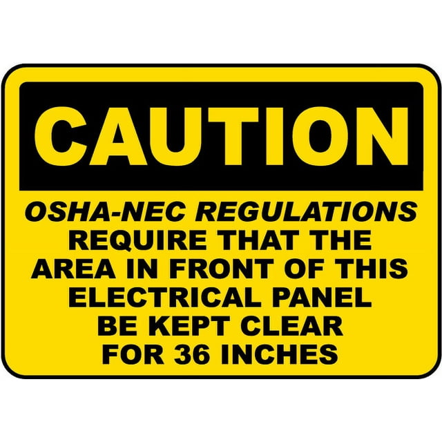Vinyl Stickers - Caution OSHA-NEC Regulations Sign L8 - Safety and ...