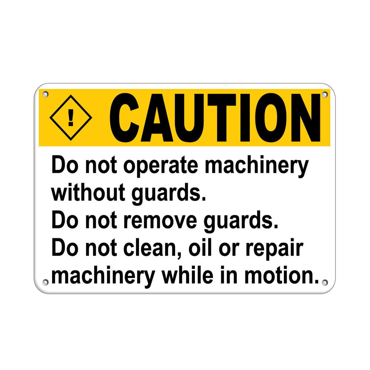 Vinyl Stickers - Caution - Operate with Guards Dont Clean/oilà While ...
