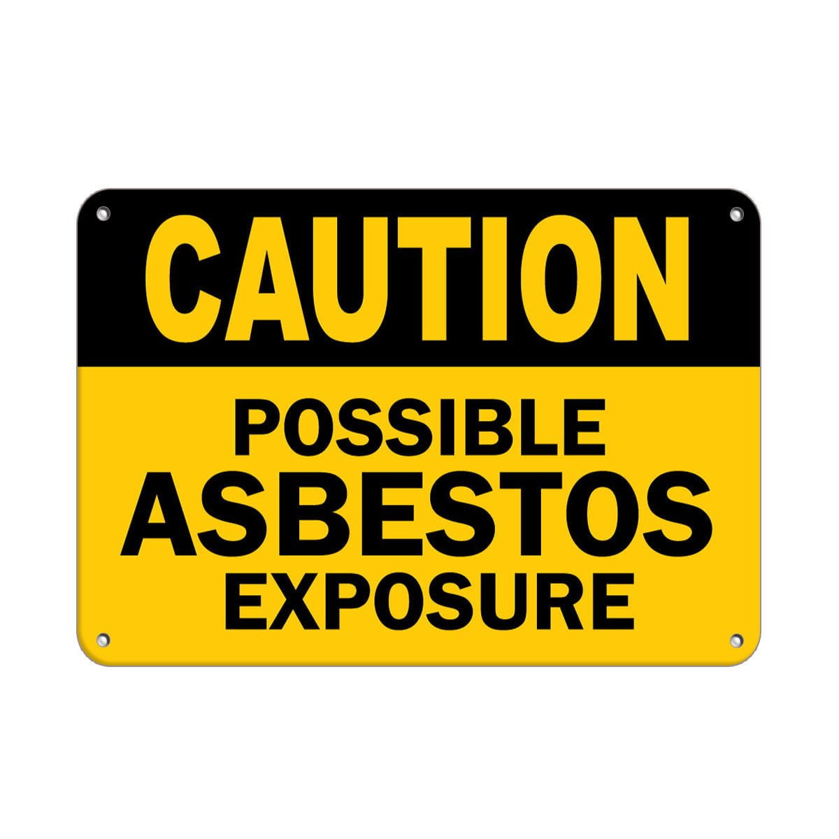 Vinyl Stickers - Caution - Possible Asbestos Exposure Hazard Sign ...