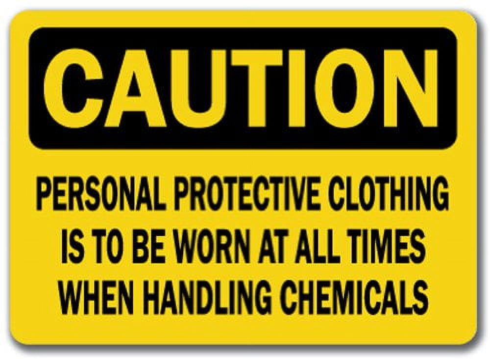 Vinyl Stickers - Caution - Protective Clothing Worn When Handling ...