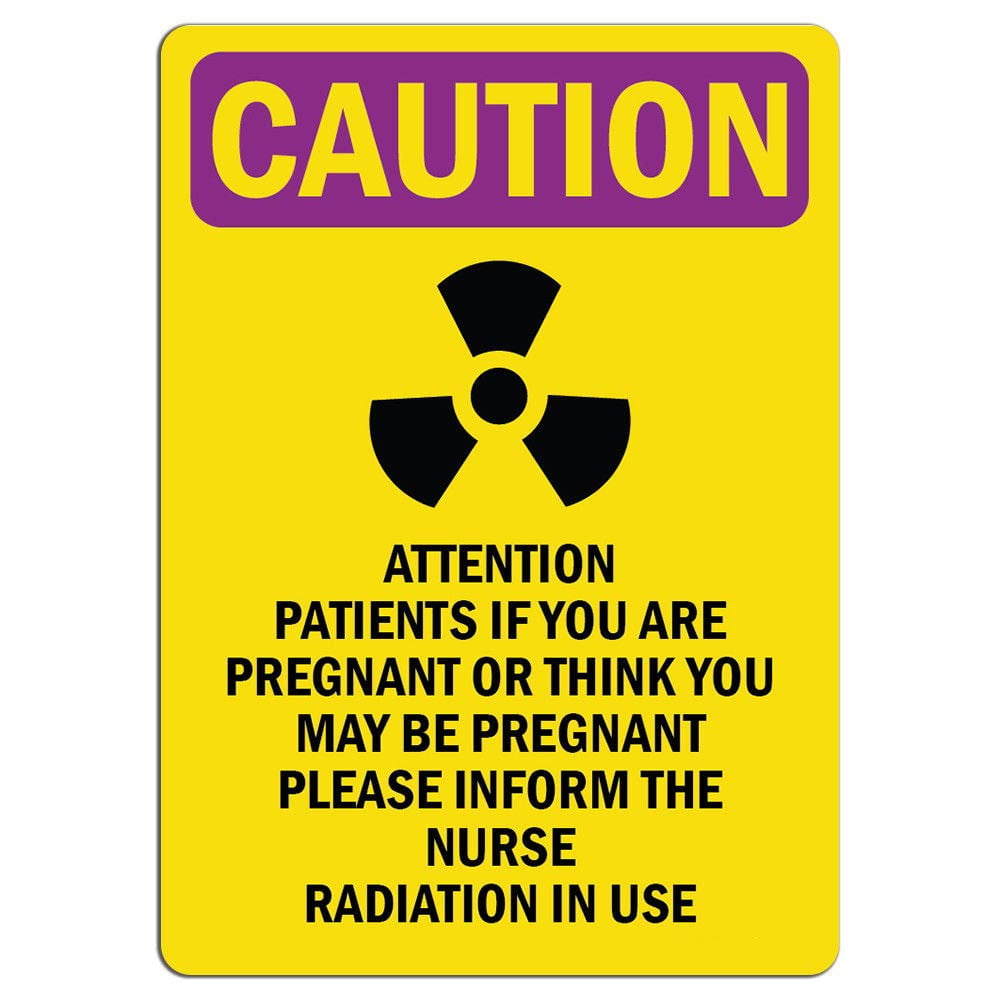 Vinyl Stickers - Caution Radiation Sign - Attention Patients If You are ...