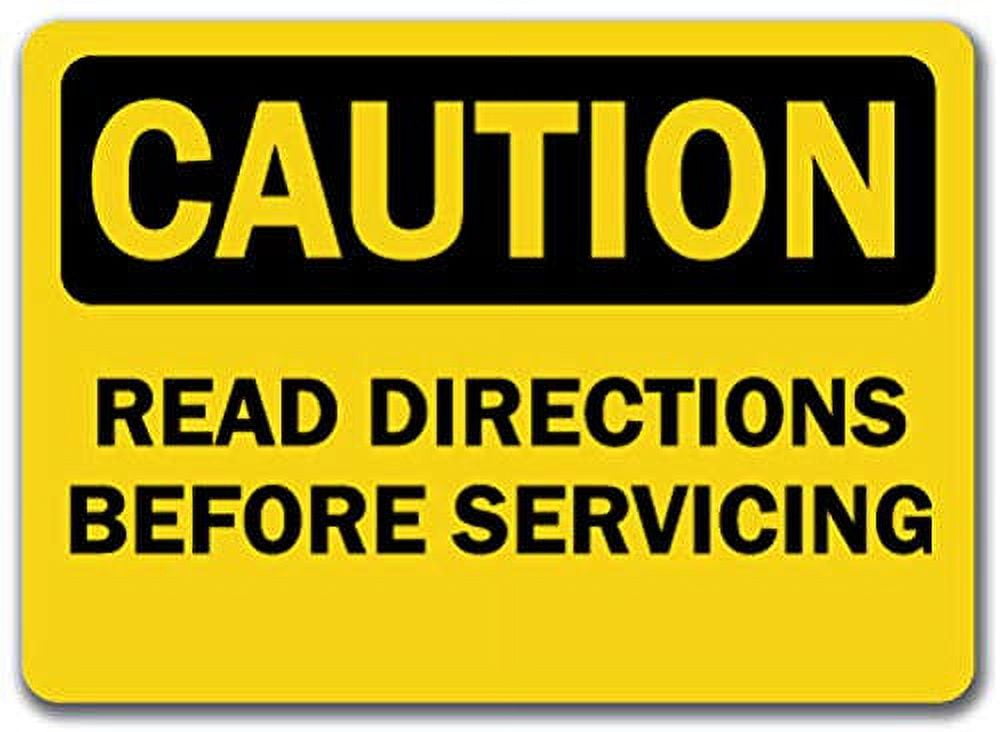 Vinyl Stickers - Caution - Read Directions Before Servicing -Safety and ...