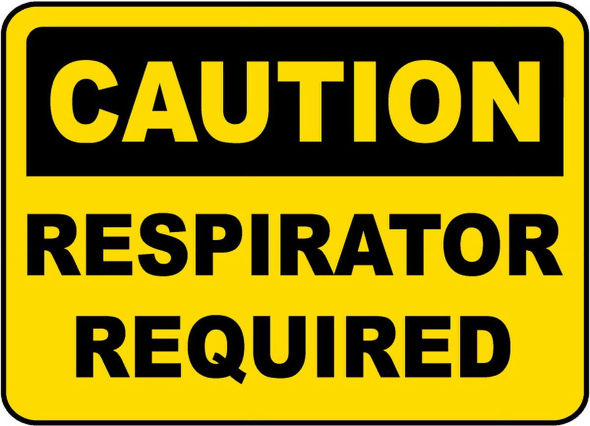 Vinyl Stickers - Caution Respirator Required Sign - Safety and Warning ...