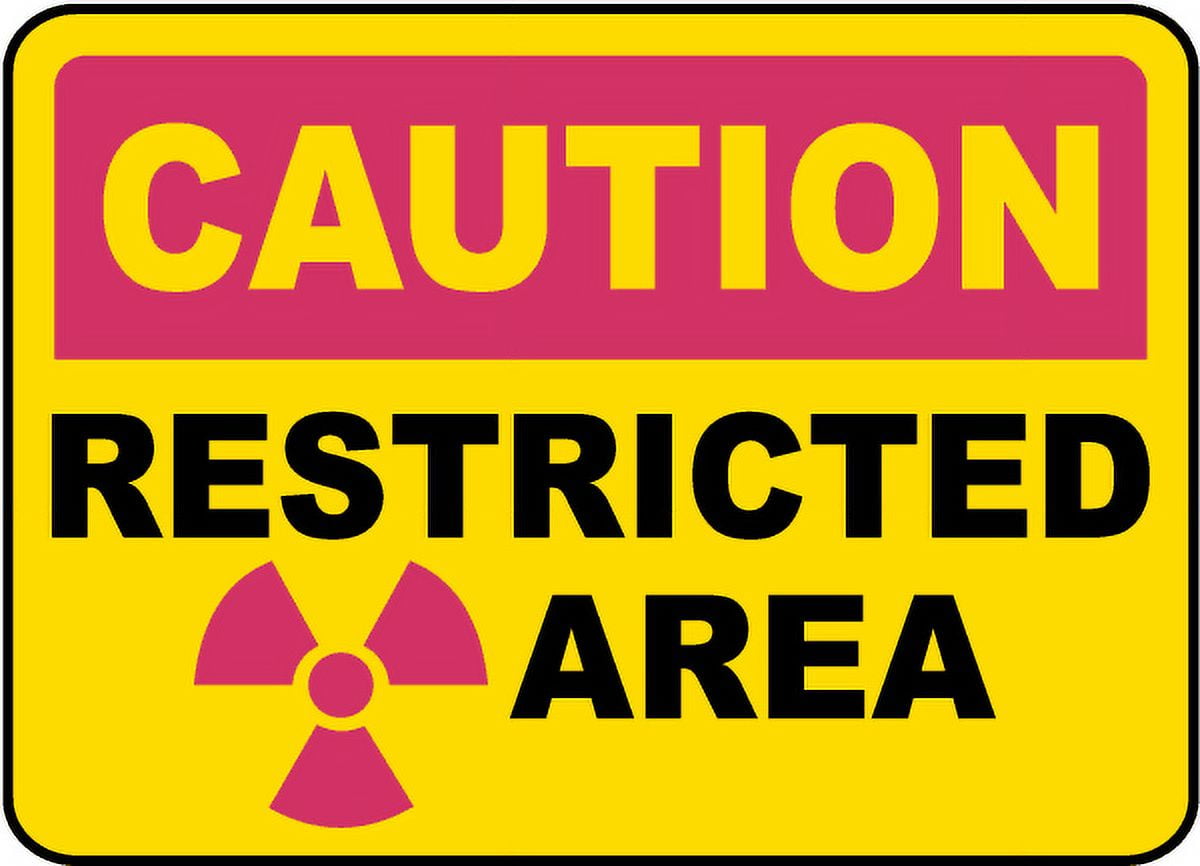 Vinyl Stickers - Caution Restricted Area Sign - Safety and Warning ...