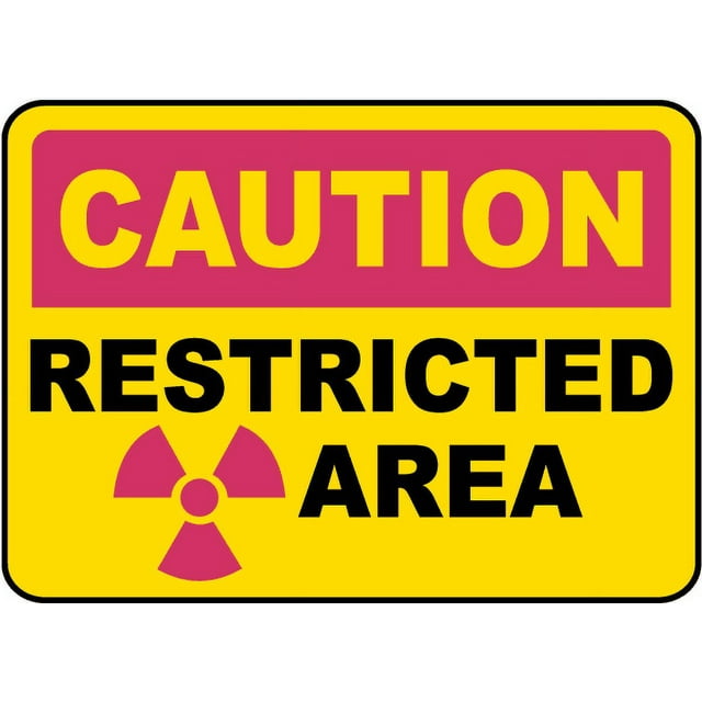 Vinyl Stickers - Caution Restricted Area Sign - Safety and Warning ...