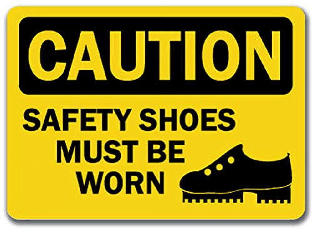 Vinyl Stickers - Caution - Safety Shoes Must Be Worn -Safety and ...
