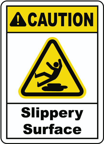 Vinyl Stickers - Caution Slippery Surface Sign - Safety and Warning ...