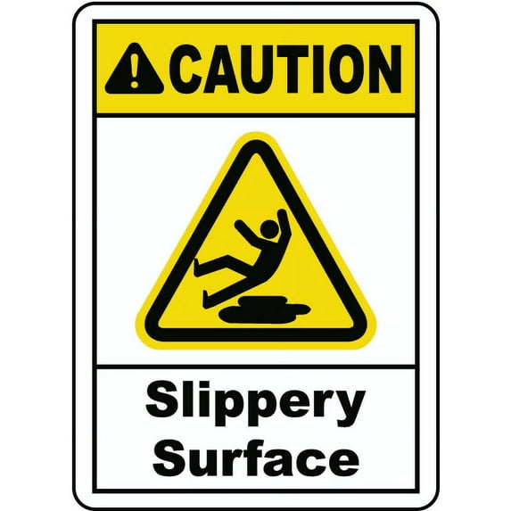 Vinyl Stickers - Caution Slippery Surface Sign - Safety and Warning ...