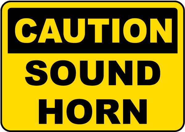 Vinyl Stickers - Caution Sound Horn Sign - Safety and Warning Warehouse ...