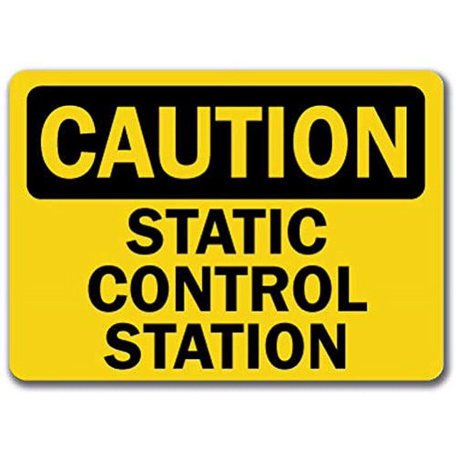 Vinyl Stickers - Caution - Static Control Station -Safety and Warning ...