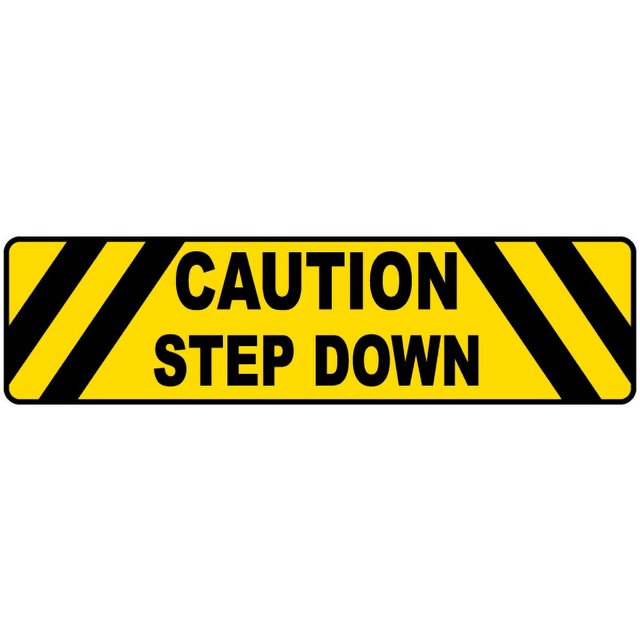 Vinyl Stickers - Caution Step Down Floor Sign - Safety and Warning ...
