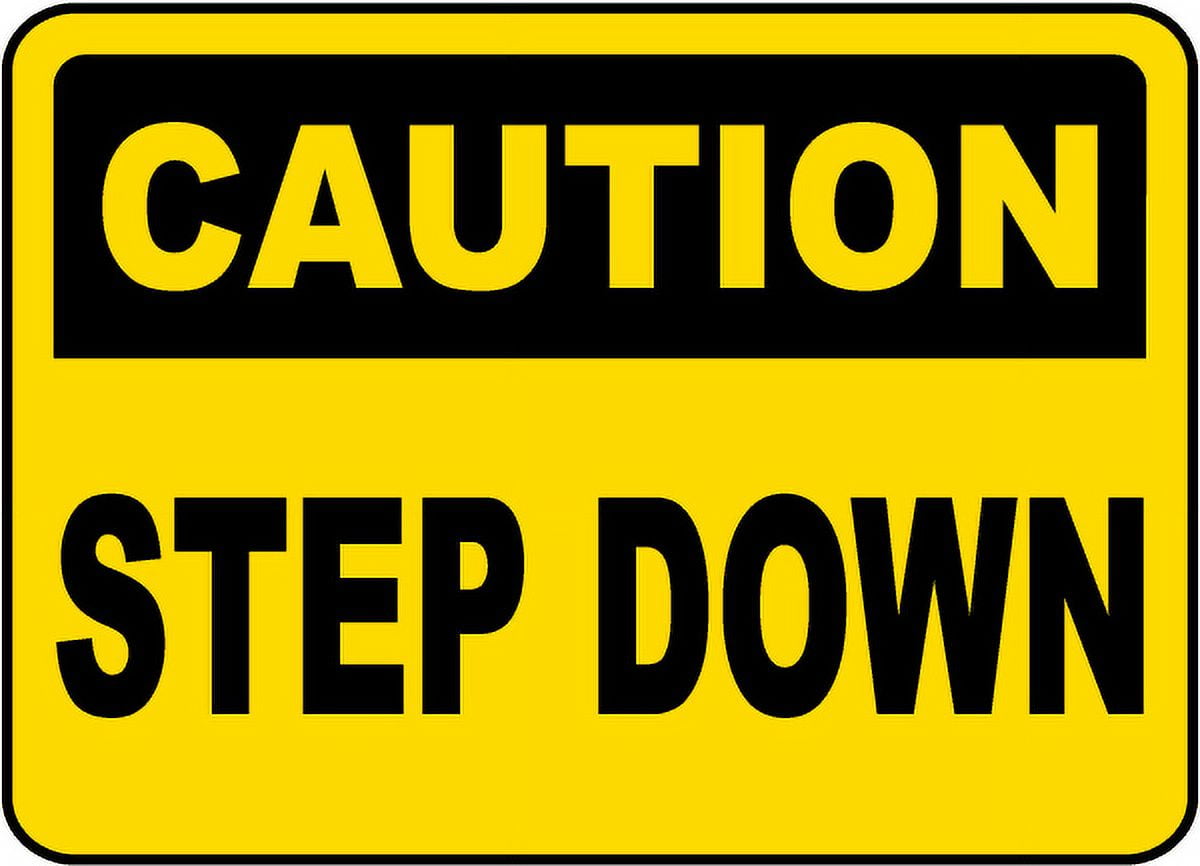 Vinyl Stickers - Caution Step Down Sign M8 - Safety and Warning ...