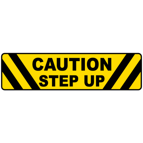 Vinyl Stickers - Caution Step Up Floor Sign - Safety and Warning ...