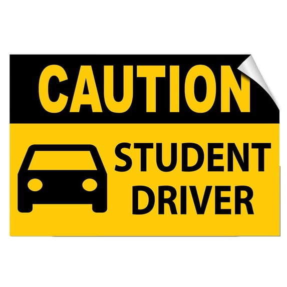 Vinyl Stickers - Caution - Student Driver Traffic - Safety and Warning ...