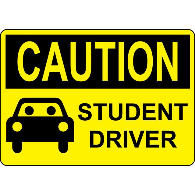 Vinyl Stickers - Caution - Student Driver W Graph - Safety and Warning ...