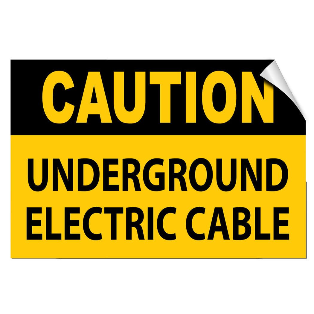 Vinyl Stickers - Caution - Underground Electric Cable Hazard - Safety ...