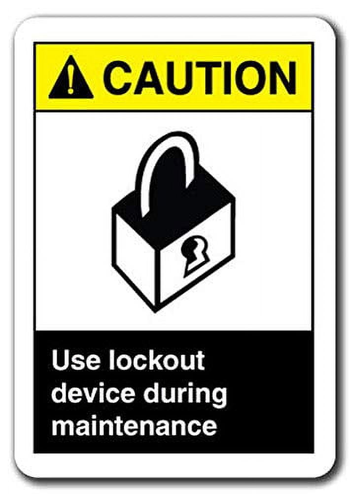 Vinyl Stickers - Caution - Use Lockout Device During Maintenance ...