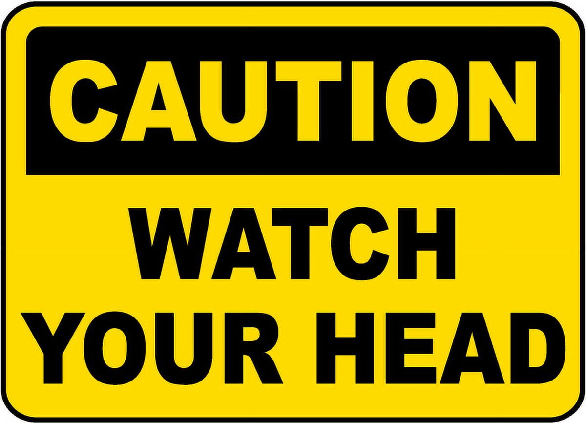 Vinyl Stickers - Caution Watch Your Head Sign N2 - Safety and Warning ...