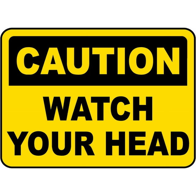 Vinyl Stickers - Caution Watch Your Head Sign N2 - Safety and Warning ...