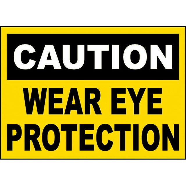 Vinyl Stickers - Caution Wear Eye Protection Sign - Safety and Warning ...