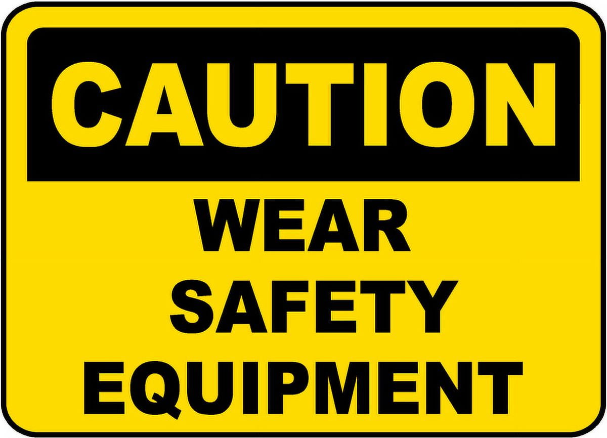 Vinyl Stickers - Caution Wear Safety Equipment Sign - Safety and ...
