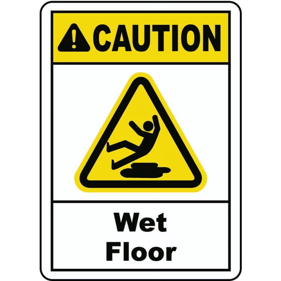 Vinyl Stickers - Caution Wet Floor Sign - Safety and Warning Warehouse ...