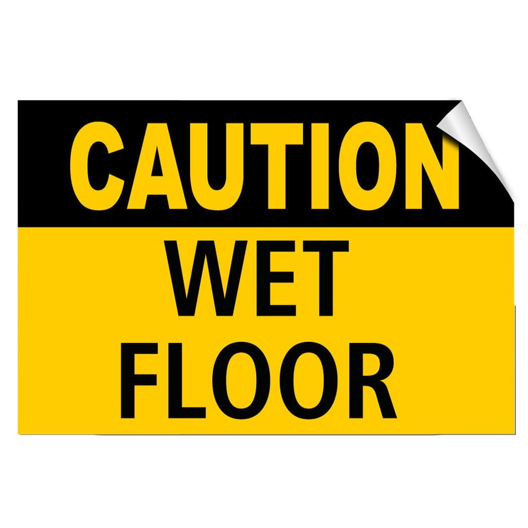 Vinyl Stickers - Caution - Wet Floor Style 1 Hazard - Safety and ...