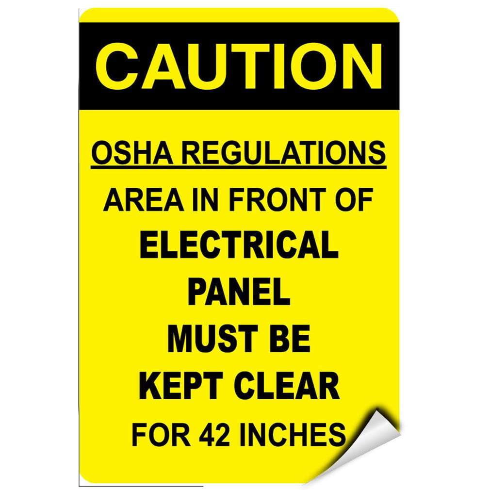 Vinyl Stickers - Caution - in Front of Electrical Panel Clear for 42 ...