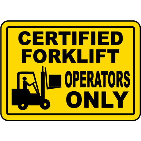 Vinyl Stickers - Certified Forklift Operators Only Sign - Safety and ...