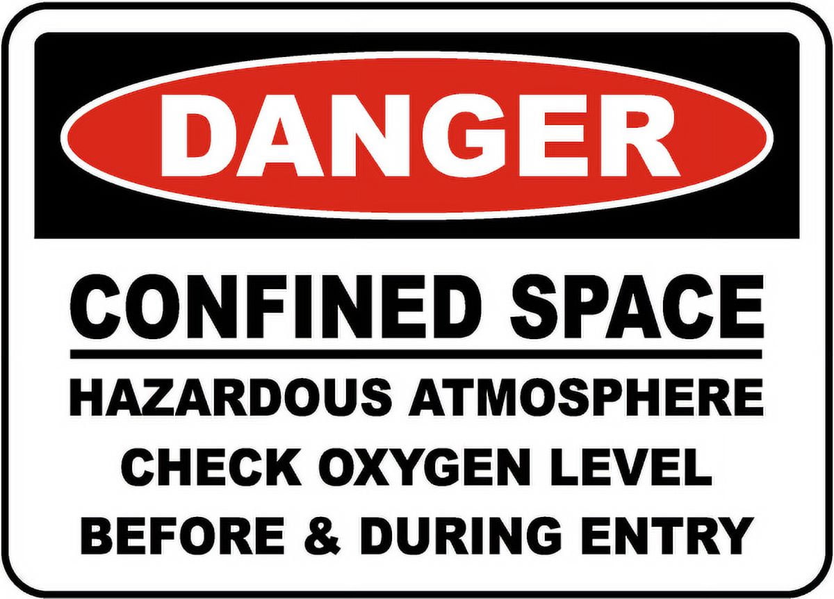 Vinyl Stickers - Check Oxygen Level Before Entry Sign - Safety and ...
