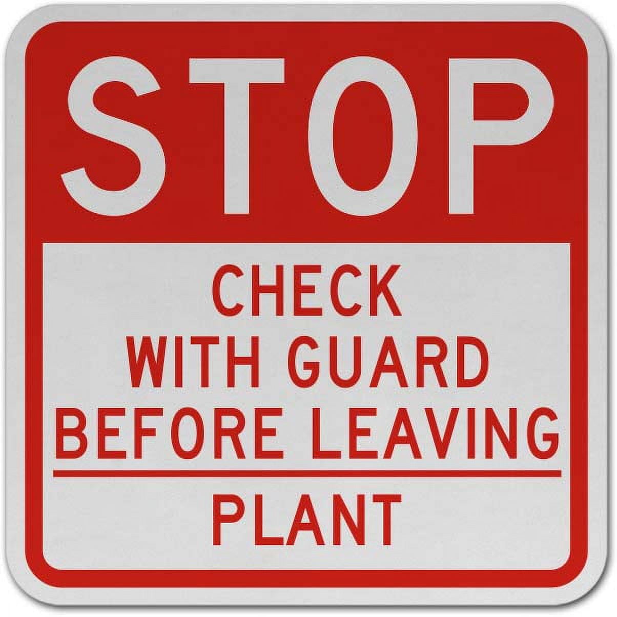 Vinyl Stickers - Check with Guard Before Leaving Sign - Safety and ...