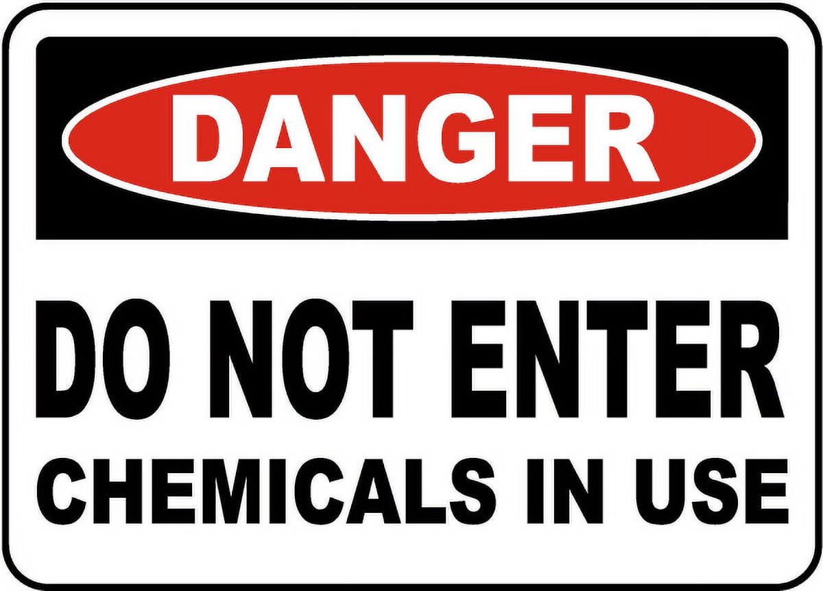 Vinyl Stickers - Chemicals in Use Do Not Enter Sign - Safety and ...