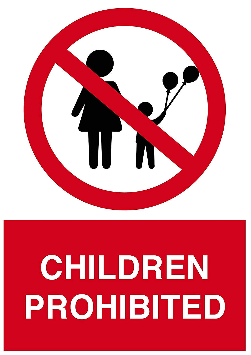 Vinyl Stickers - Children Prohibited Sign - Safety and Warning ...