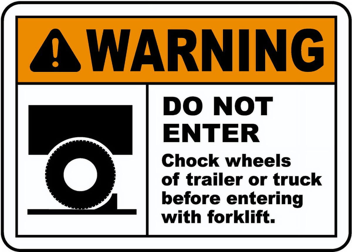 Vinyl Stickers - Chock Wheels of Trailer Sign - Safety and Warning ...
