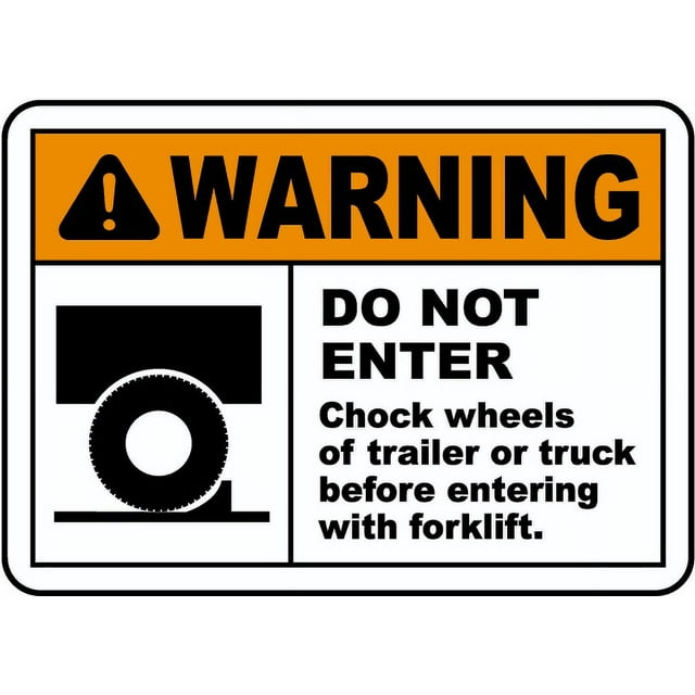Vinyl Stickers - Chock Wheels of Trailer Sign - Safety and Warning ...