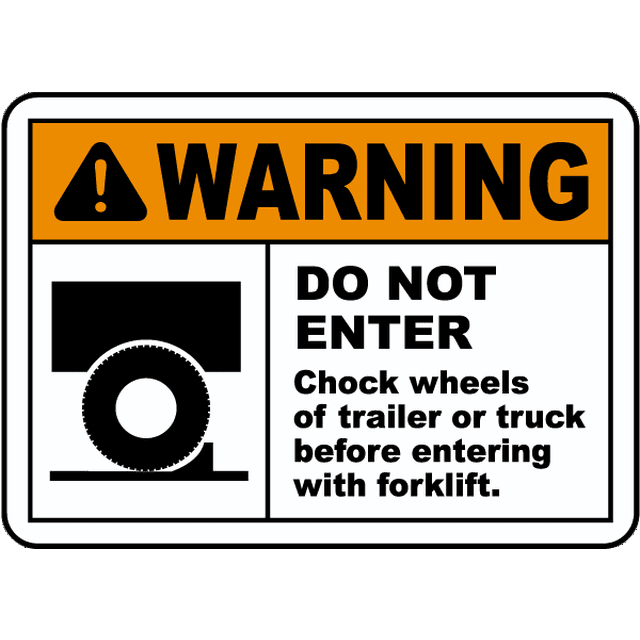 Vinyl Stickers - Chock Wheels of Trailer Sign - Safety and Warning ...