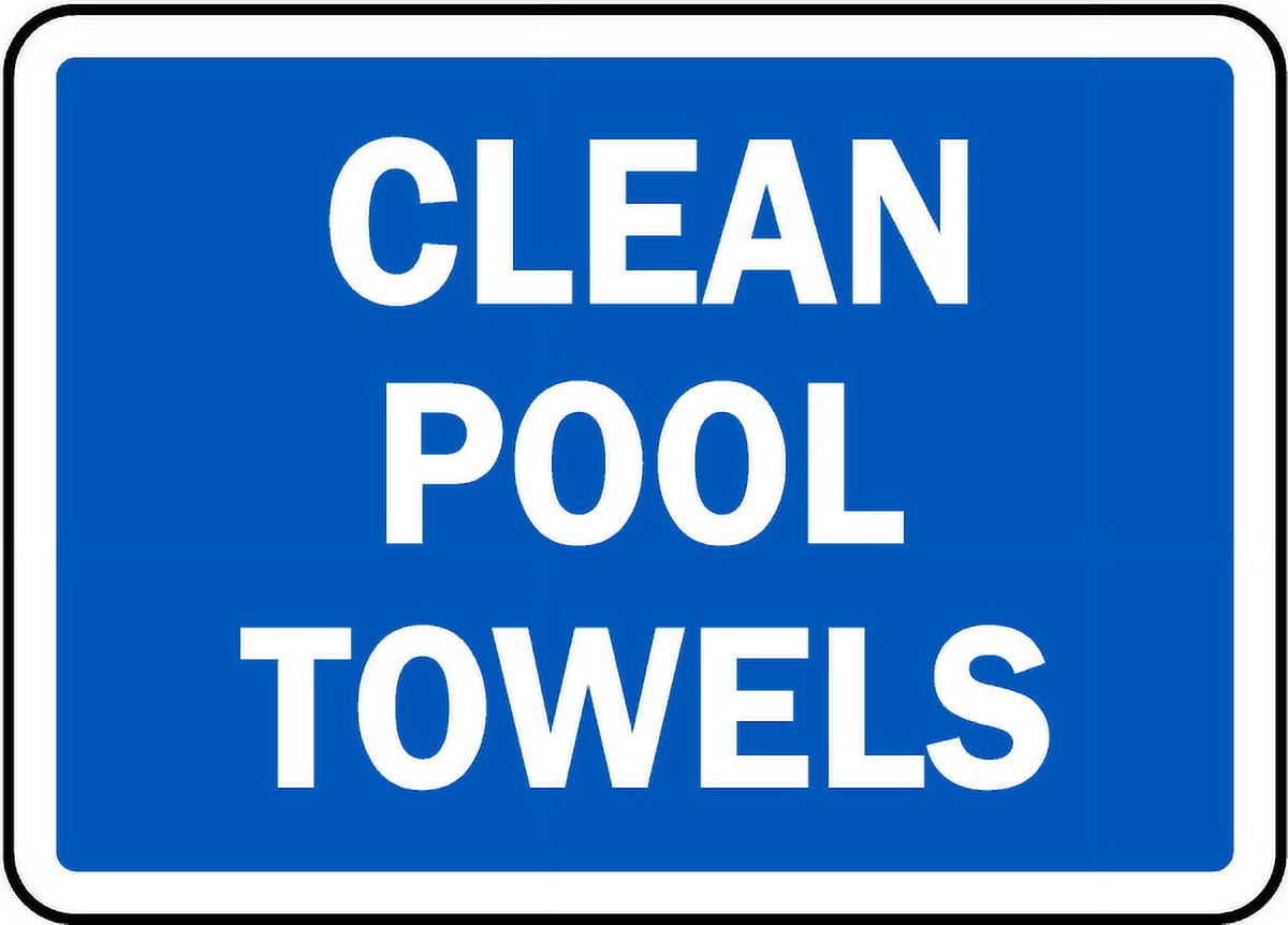 Vinyl Stickers - Clean Pool Towels Sign - Safety and Warning Warehouse ...