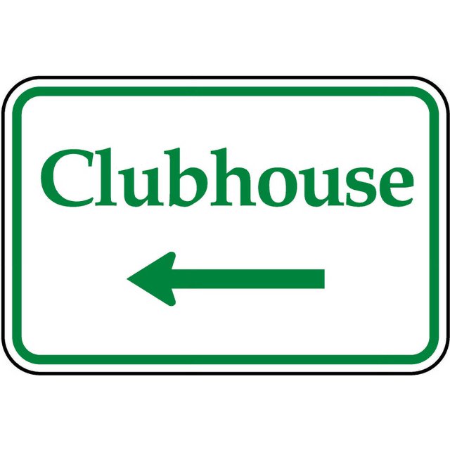 Vinyl Stickers - Clubhouse (Left Arrow) Sign P1 - Safety and Warning ...